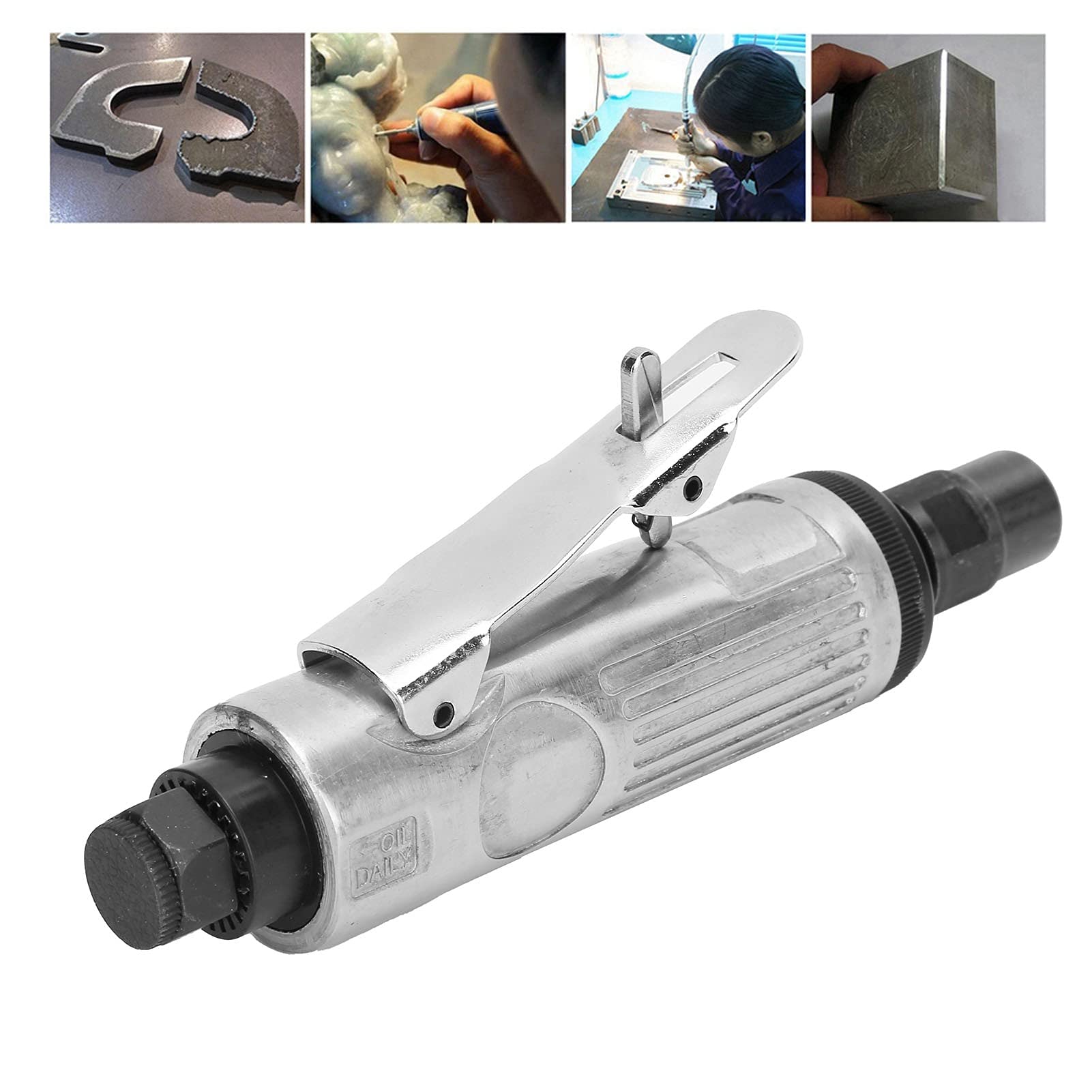 Mini Air Die Grinder 1/4in Zinc Alloy Pneumatic Grinding Polishing Engraving Machine,plplaaoo Lightweight Power Tool, for Precision Machining, Smoothing, Chamfering, Air Die Grinder Pneumatic Eng