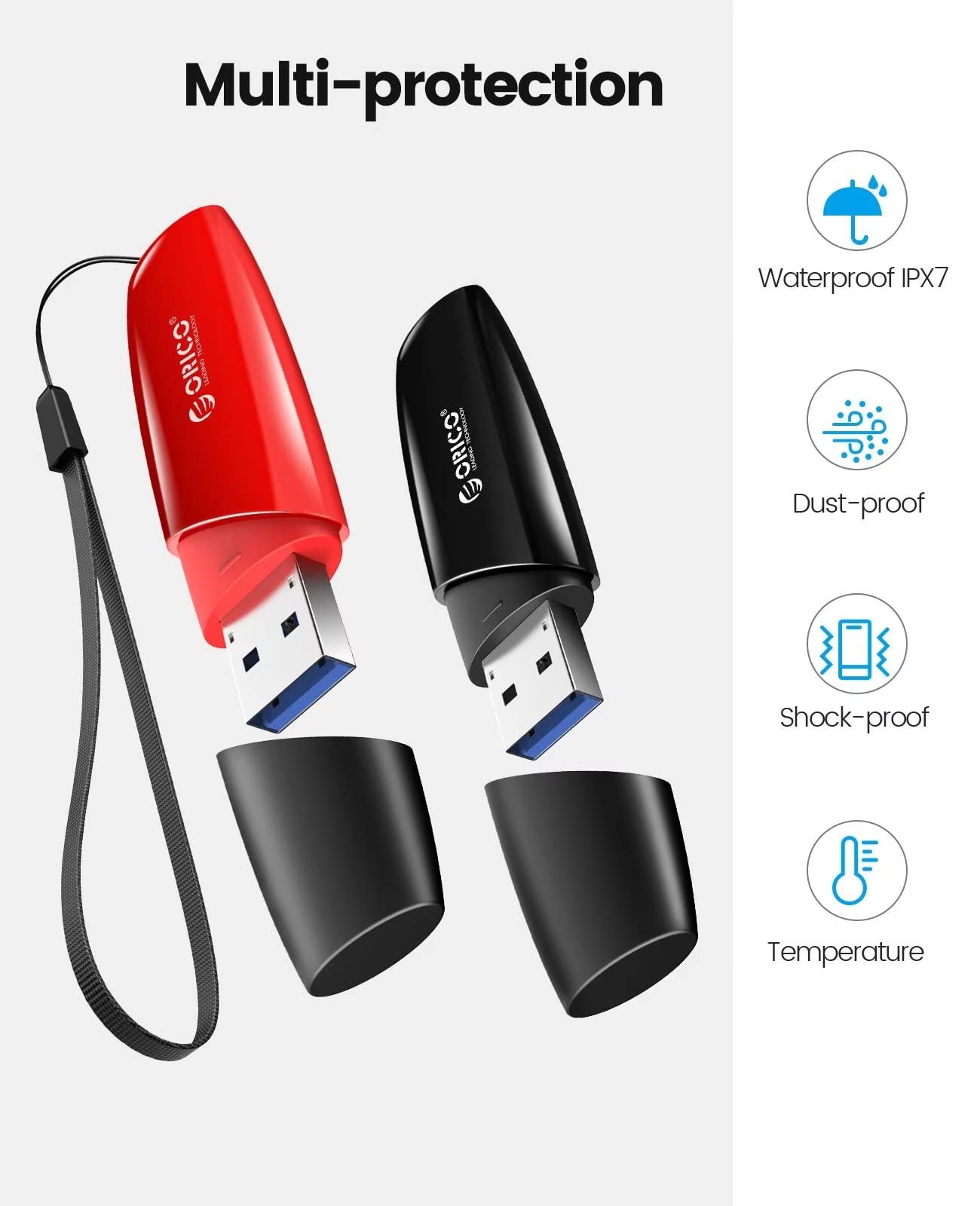 ORICO 405 MB/s Flash Drive 512GB, Memory Stick USB3.2 Reading Thumb Drive with Keychain USB Flash Drive Metal USB Drive Data Storage Compatible with Computer/Laptop(UFSD)