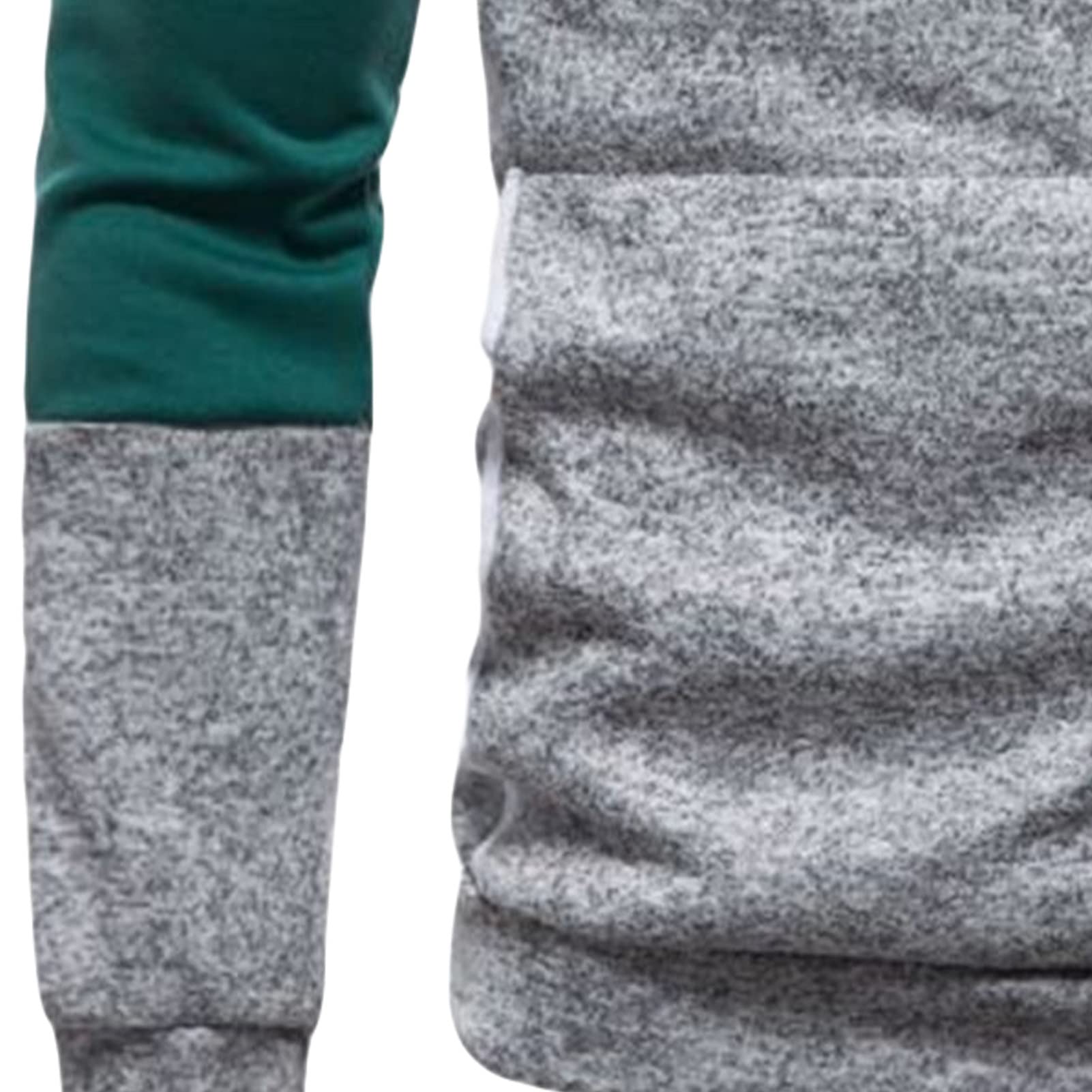 Maiyifu-GJ Men Casual Colorblock Pullover Hoodies Long Sleeve Patchwork Drawstring Hoodie Casual Slim Fit Hooded Sweatshirt (Light Grey,3X-Large)
