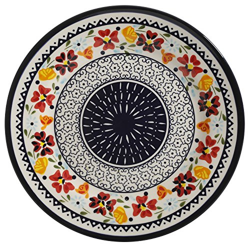 Laurie Gates by Gibson Hand Painted Luxembourg Dinnerware Set, Service for 4 (16pcs), Floral