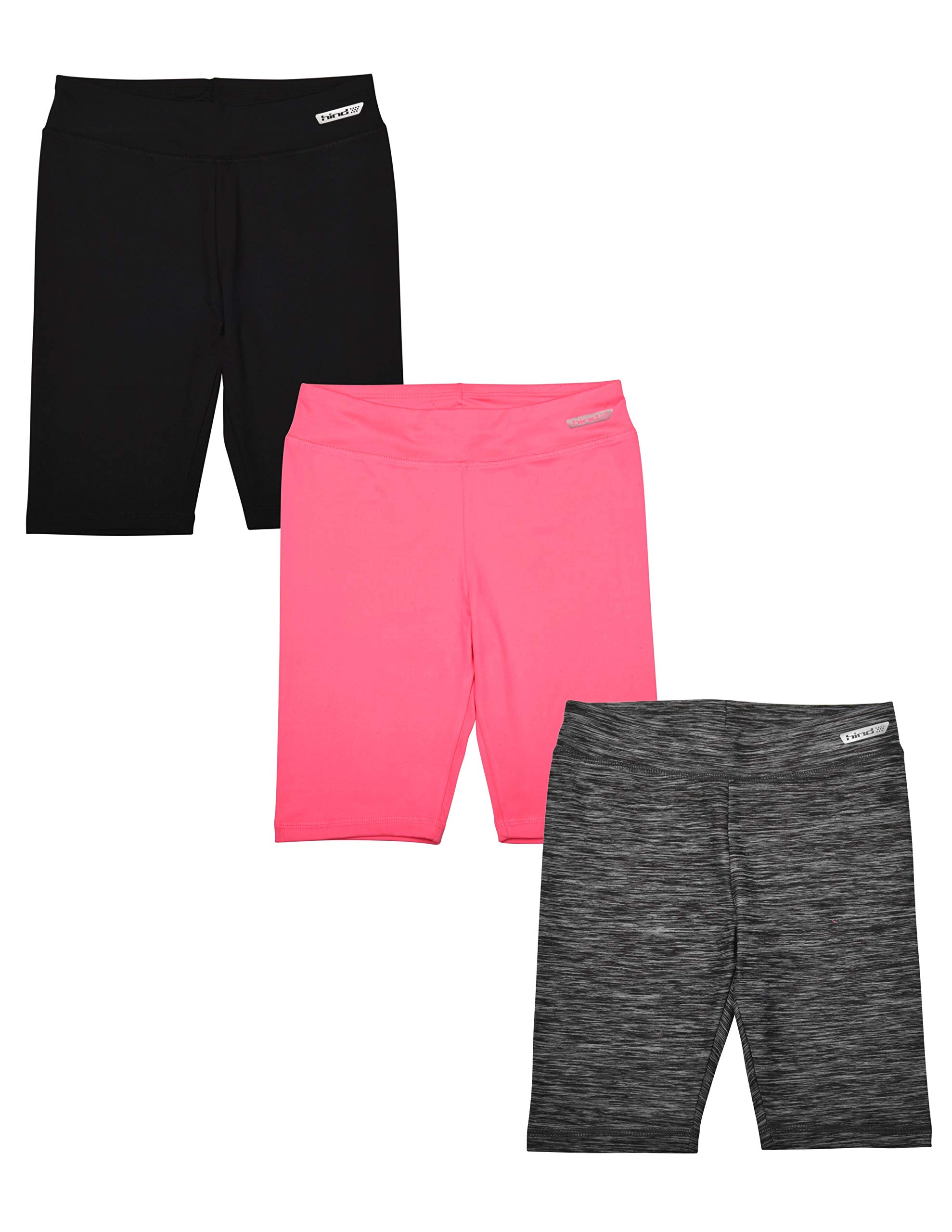 Hind 3-Pack Girls Athletic Shorts, Bike Shorts, Workout Clothes for Girls
