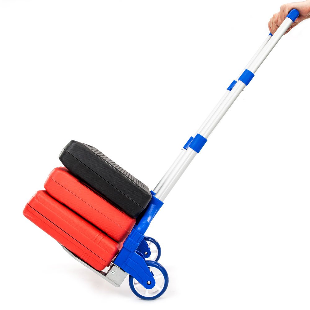 Portable Folding Collapsible Aluminum Cart Dolly Push Truck Trolley Blue