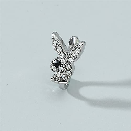 MGQGJY 3PCS Nose Clip On Play boyi Non Piercing Nose Ring CZ Paved Rabbit Bunny Piercing Jewelry