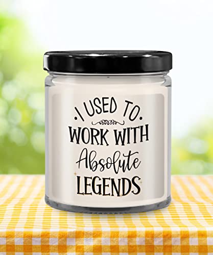 The Improper Mug I Used to Work with Absolute Legends Candle Funny Retirement Ideas for Coworker Boss Leaving New Job Work Friend 9 Oz. Vanilla Scented Soy Wax