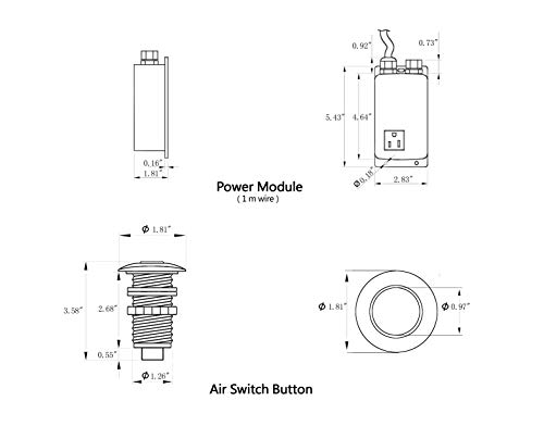 SINKINGDOM Air Switch Button for Sink Top Garbage Disposal Part, Champagne Bronze