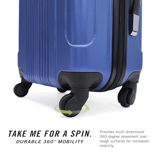 Kenneth Cole REACTION Out of Bounds Lightweight Hardshell 4-Wheel Spinner Luggage, Cobalt Blue, 28-Inch Checked
