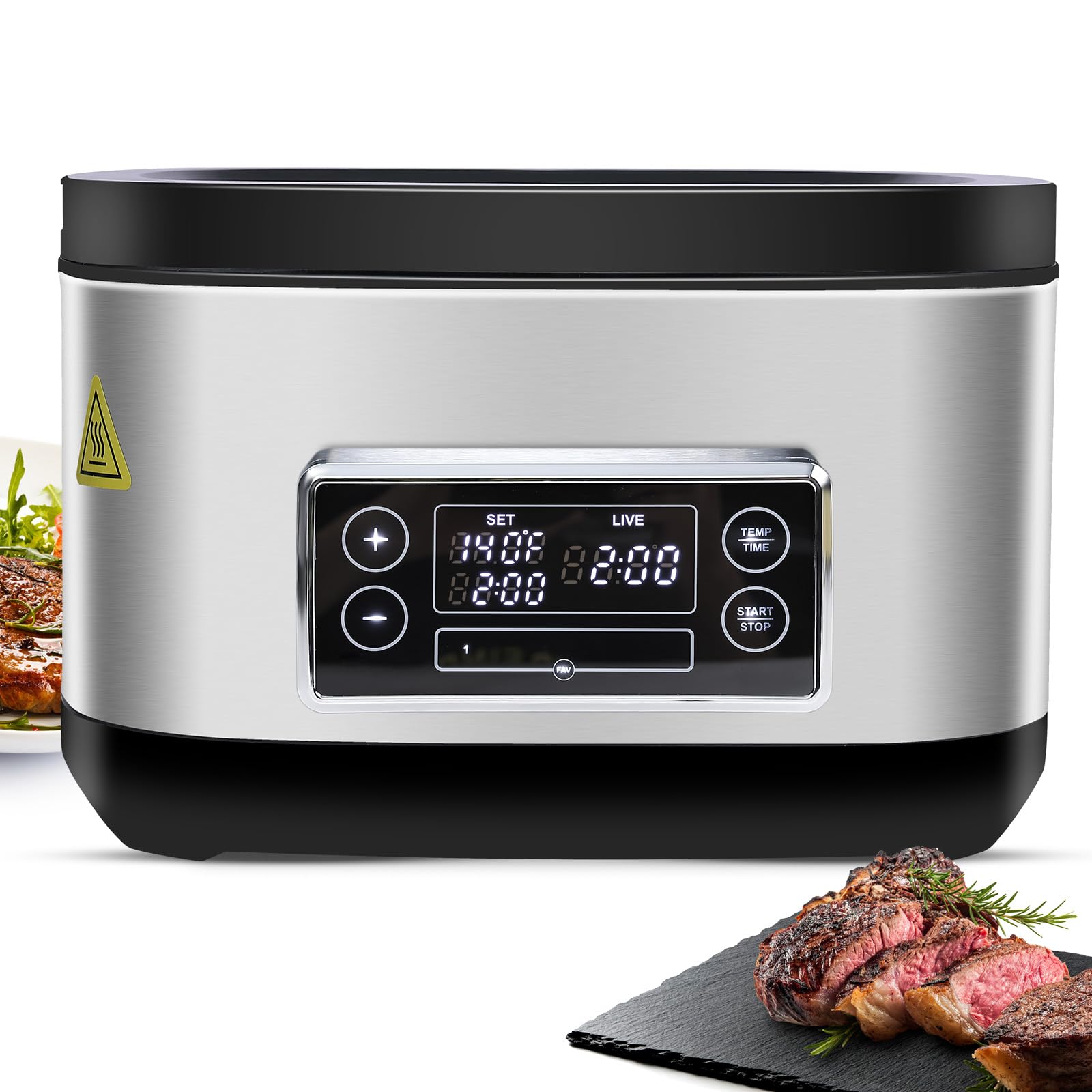 SPOONLEMON Sous Vide Cooker, 8 Quart Stainless Steel Sous Vide Machine with Precise Temperature Control,6 Preset Shortcuts, LED Touchscreen – All-in-One Sous Vide Cooking Pot for Home Use