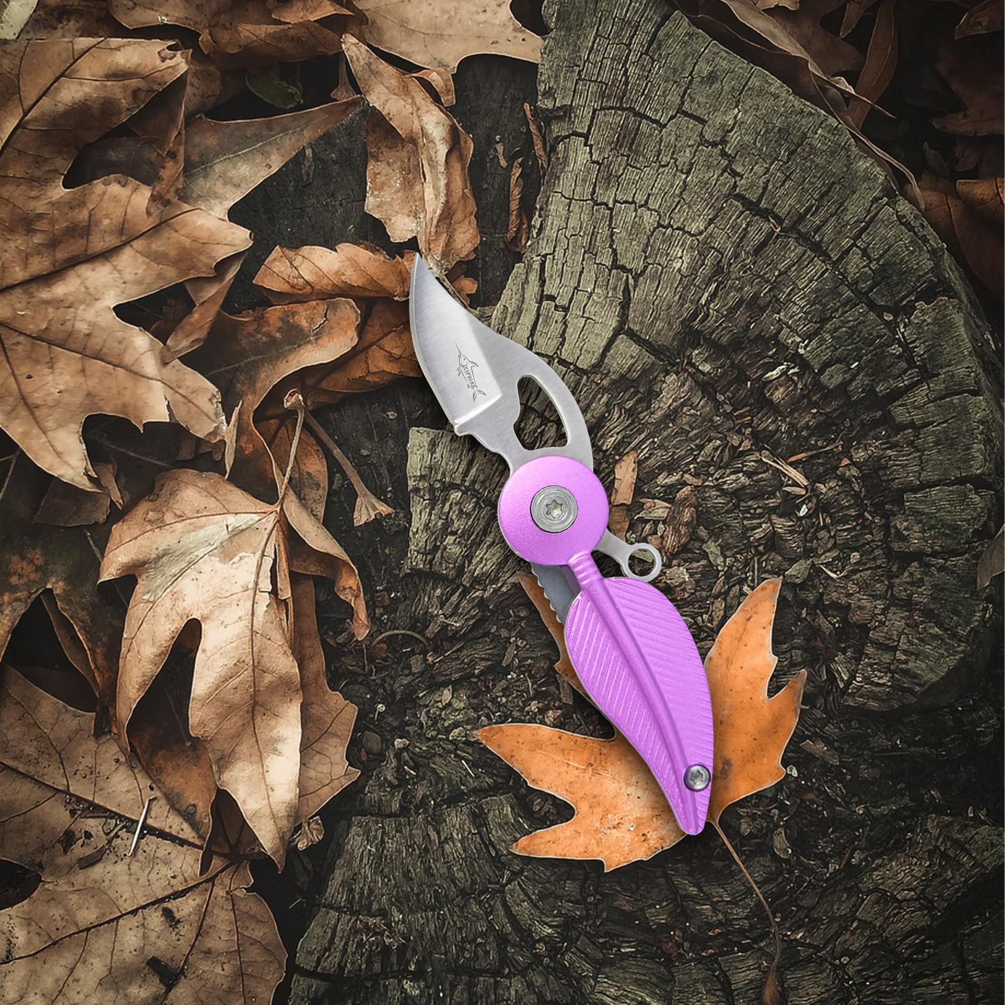 XIPHIAS Mini Feather Series Pocket Folding Knife - 3.74" Total (Purple)