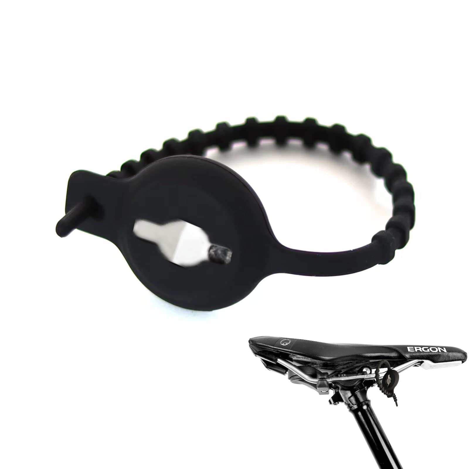 LYU 1 Pack Black Anti-Loss Mounting Bracket of Tracker Protective Housing, Air-Tag Cases with Silicone Air-tag Waterproof