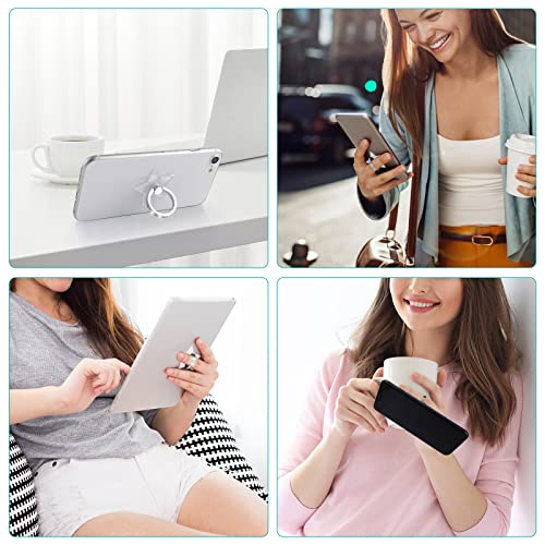 TIESOME Finger Kickstand Cell Phone Ring Holder, 3 Pcs Finger Ring Grip Stands 360° Rotation 180° Phone Ring Stand with Diamond Compatabile with Smartphones (Five-Pointed Star)
