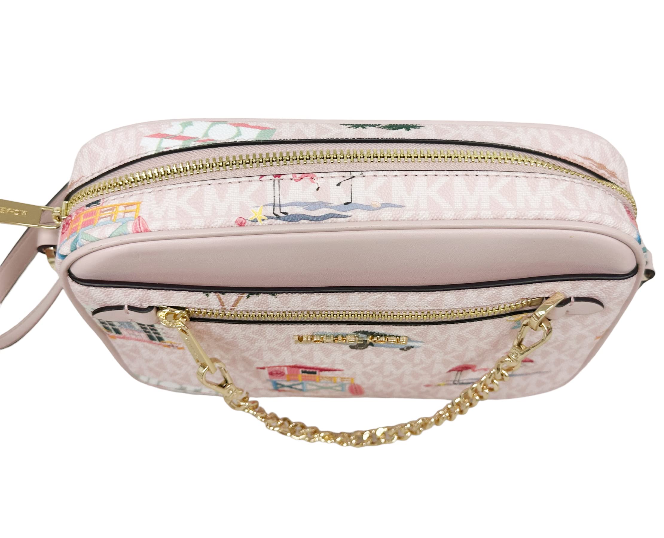 Michael Kors Jet Set Travel Chain Crossbody Light Powder Blush Pink MK Miami