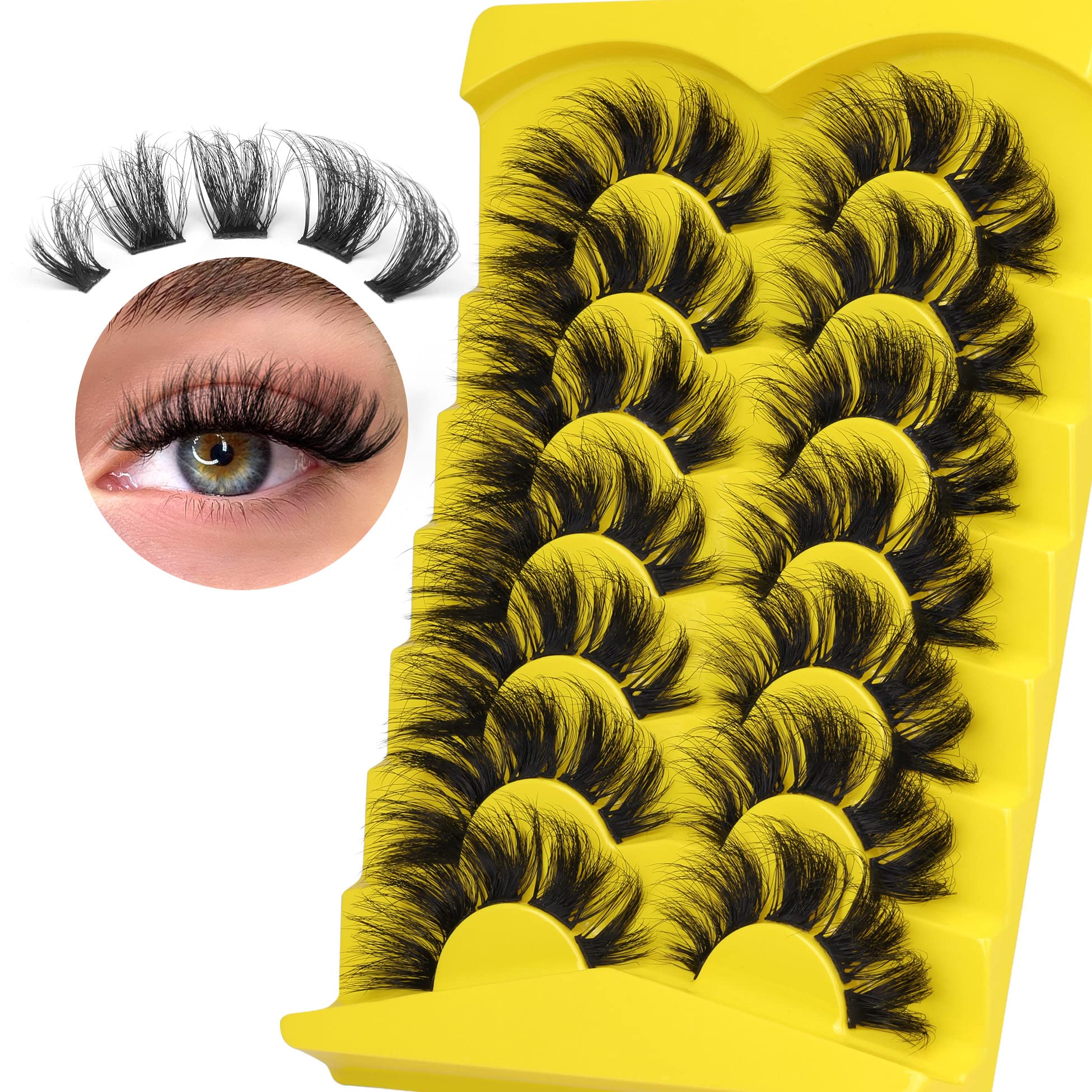Lash Clusters Fluffy 16-20MM Individual Lashes Dramatic False Eyelashes Cluster 70 Pcs Wispy Natural Looking DIY Fake Lashes Pack by Mavphnee