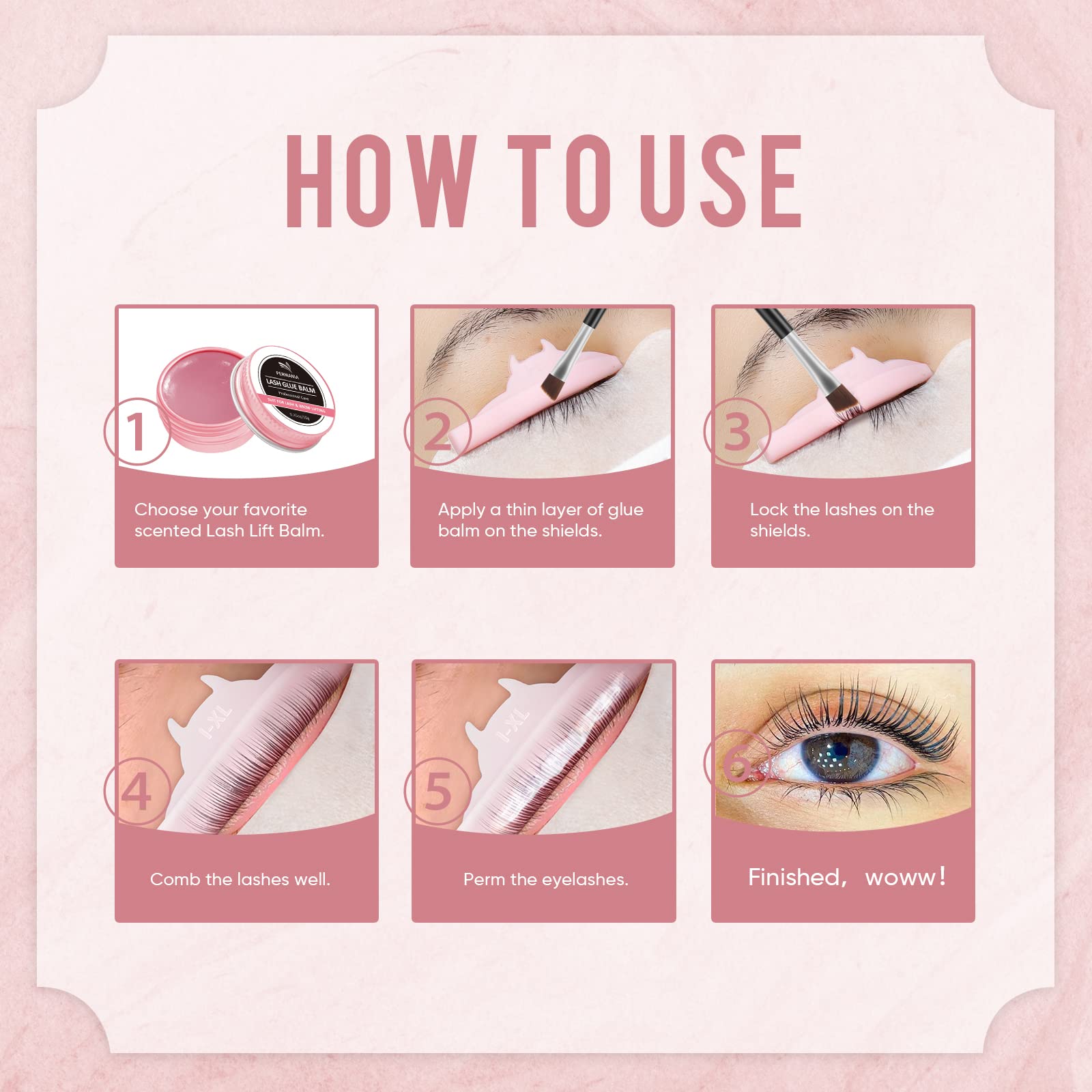 PERMANIA Lash Lift Balm Glue, New Eyelash Lifting Adhesive,0.35oz/10g Lash Lift Glue Strong Viscosity and Water Solubility for Lash Perm Kit (Rose)