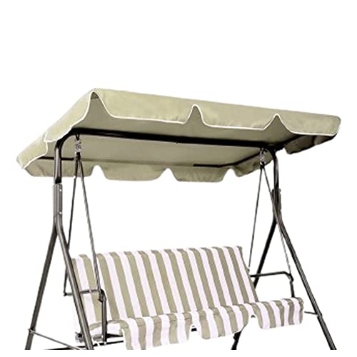 Swing Canopy Replacement Top, Outdoor Patio Swing Canopy Replacement, 3 Seat Swing Canopy Replacement Cover for Porch Patio Garden Seat (Beige/64 * 44 * 5.9)