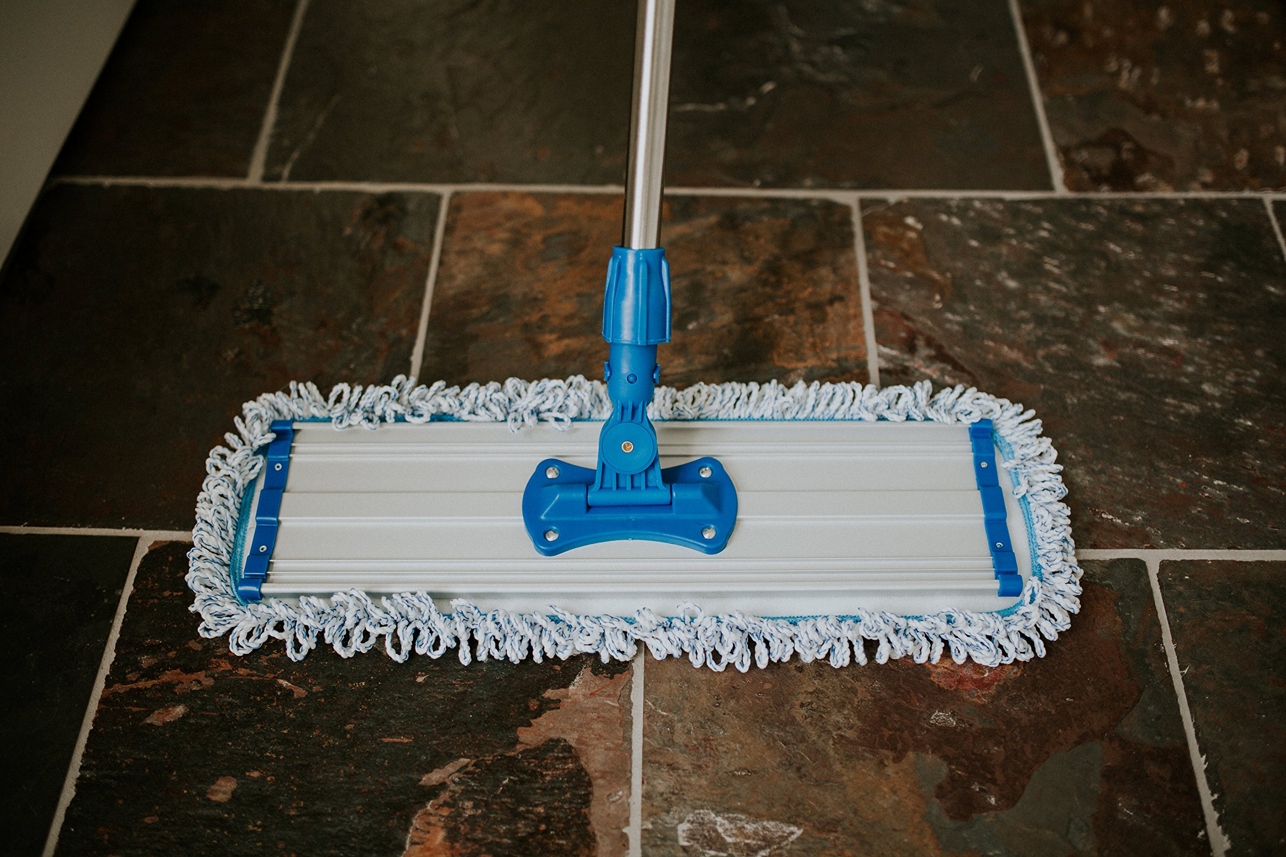 Zflow 18" Microfiber Dust Mop Pads 2-Pack - Premium Commercial Grade Washable Pads (18", Blue)