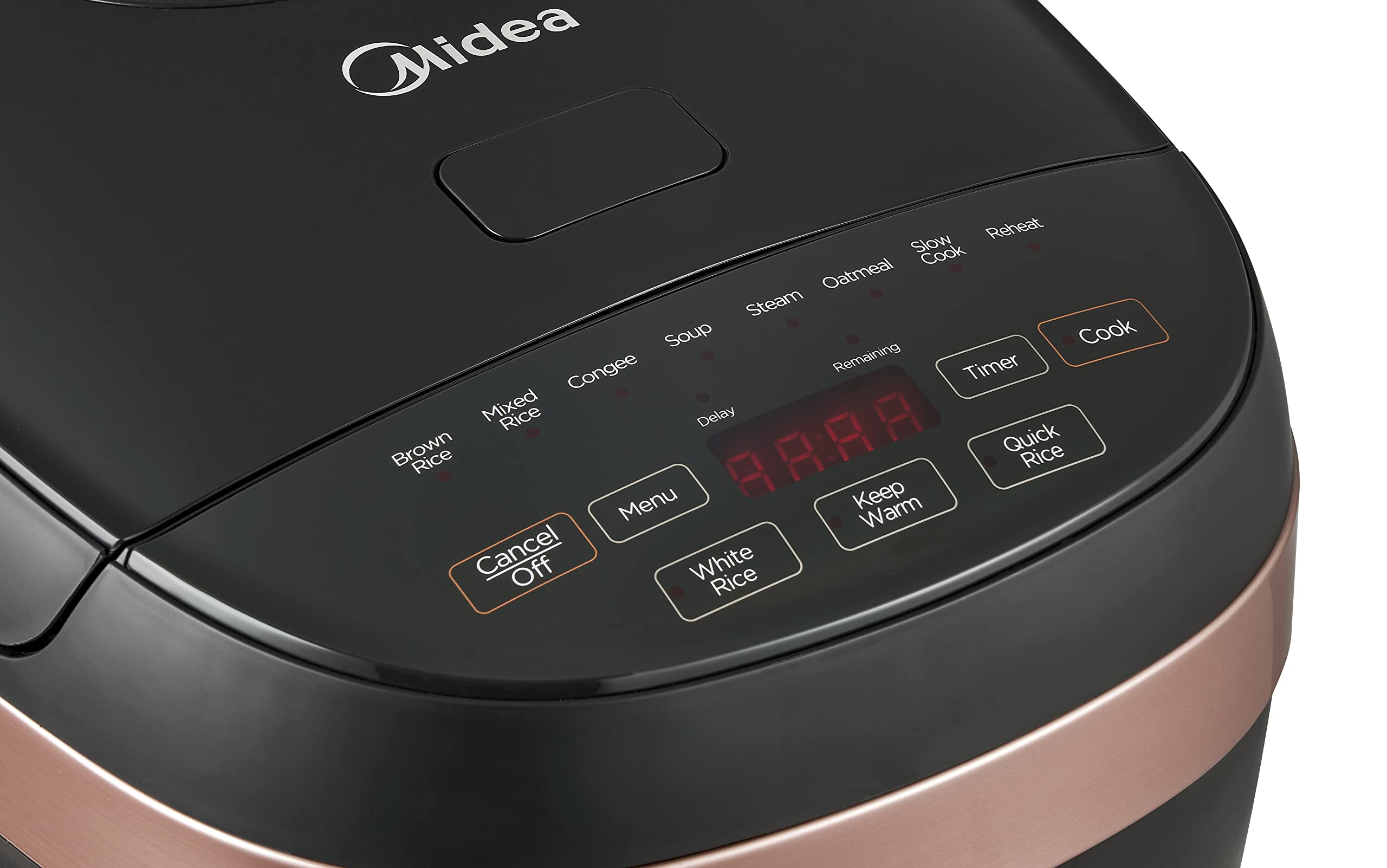 Midea Micom Rice Cooker 10 cups, 5L, 10-in-1 Multi-Functional Cooker, 20 cups Cooked Rice, Brown Rice, Soup, Oatmeal, Slow Cook, MB-FB50E205W