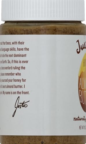 Justin's Honey Almond Butter, No Stir, Gluten-free, Non-GMO, Responsibly Sourced, 16 Ounce Jar