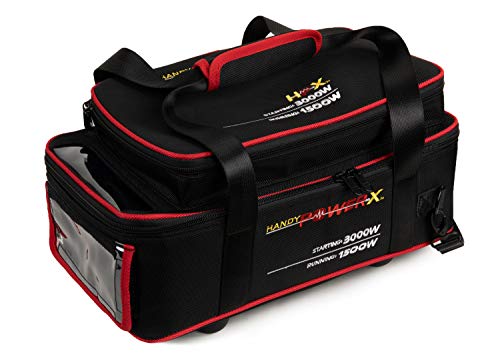 Handy Power X 1500 Watt Car Power Inverter, Connects to Vehicle for Emergency Back-up Power, 4 x 110V AC Outlets, 1 x USB Port (4.2A Total Output), Weather Resistant & Heavy Duty Bag, Includes Cables