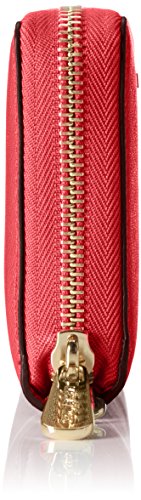 Michael Kors Jet Set Travel Continental Zip Around Leather Wallet Wristlet (Bright Red)