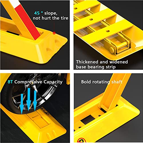 SKIHOT Parking Space Lock,Folding Parking Barrier,Car Parking Pole Triangular,Manual Parking Blocker,Lockable Parking Barrier,Heavy Duty Parking Security Bollards,60cm