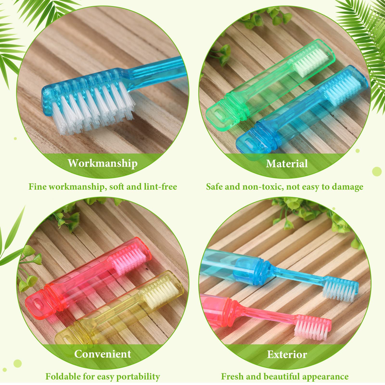 Potchen 150 Pcs Travel Toothbrush Bulk Folding with Case Portable Individually Wrapped Size for Travel, Camping, Hiking, School, Home, Business Trip, Hotels