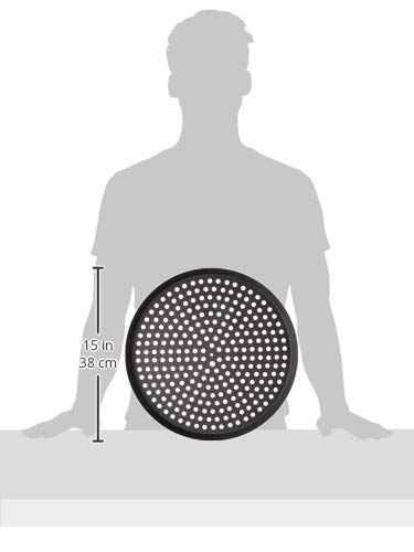 Lloyd Pans Perforated Pizza Cutter Pan, Pre-Seasoned PSTK, Anodized Aluminum, 14 inch by .75 inch deep