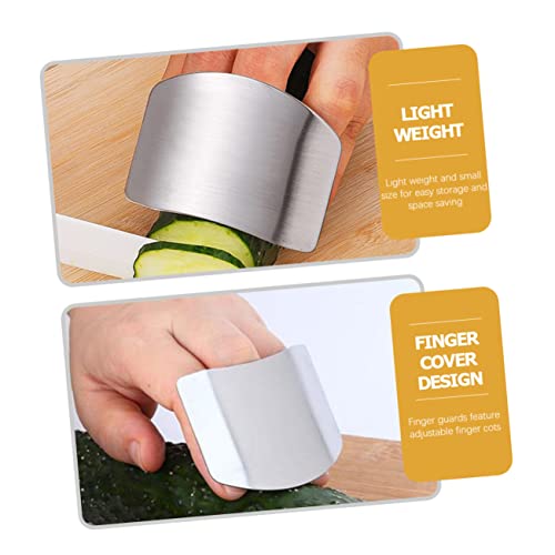 Unomor 4 Pcs Finger Protector Finger Guards for Cutting Hand Held Grater Cutting Protector Food Safety Holder for Grater Stainless Finger Guard Food Grater 304 Stainless Steel Silver