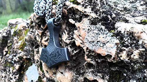KE-0920-HK Beautiful Hand Forged Damascus Mjolnir Pendant Decoration accessories and EDC