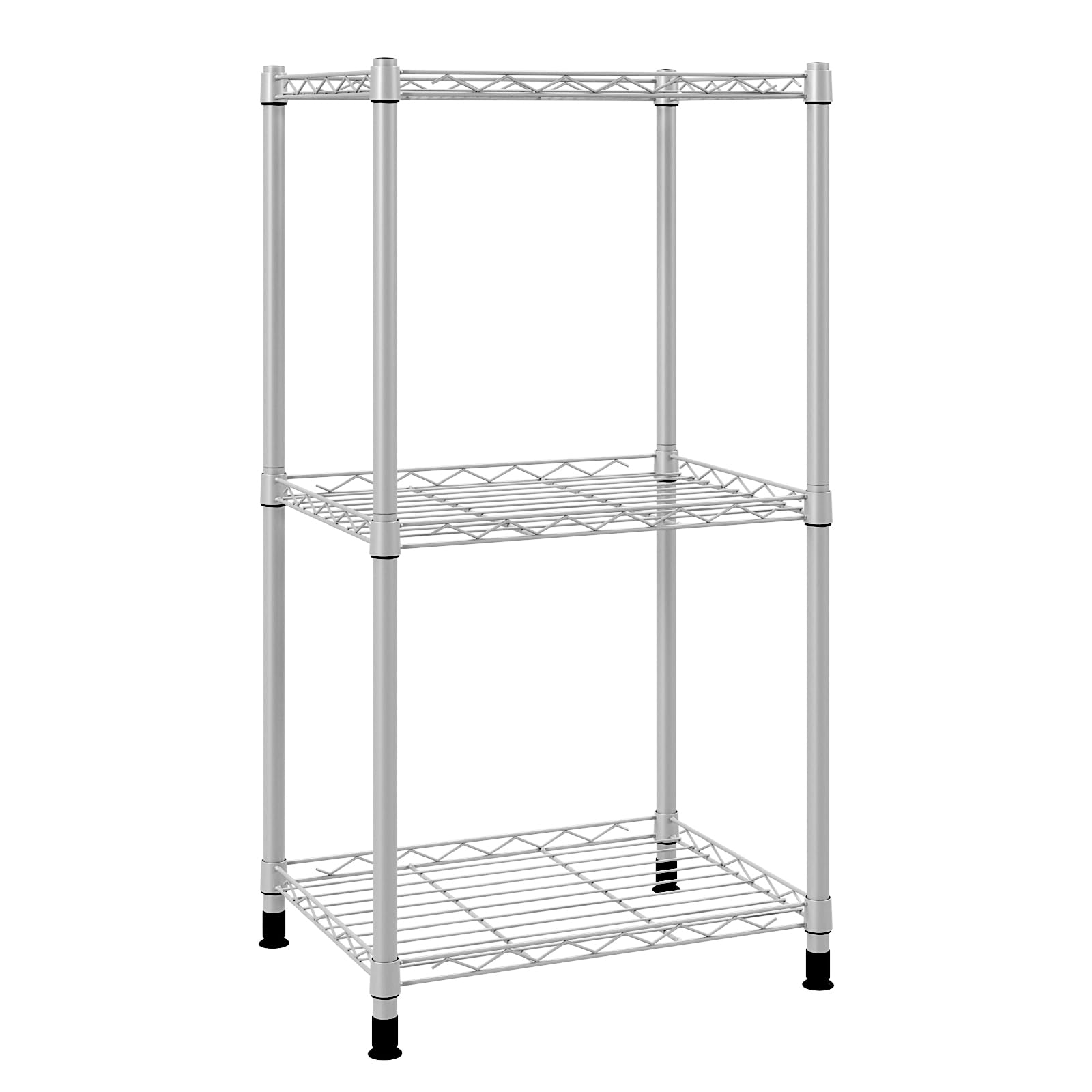 ZHAZHADI 3 Tier Fixed Layer Spacing Storage Shelf Metal Storage Rack Wire Shelving Unit Storage Shelves Metal 396Lbs Capacity 17" L x 13" W x 32" H for Pantry Closet Kitchen Laundry Grey