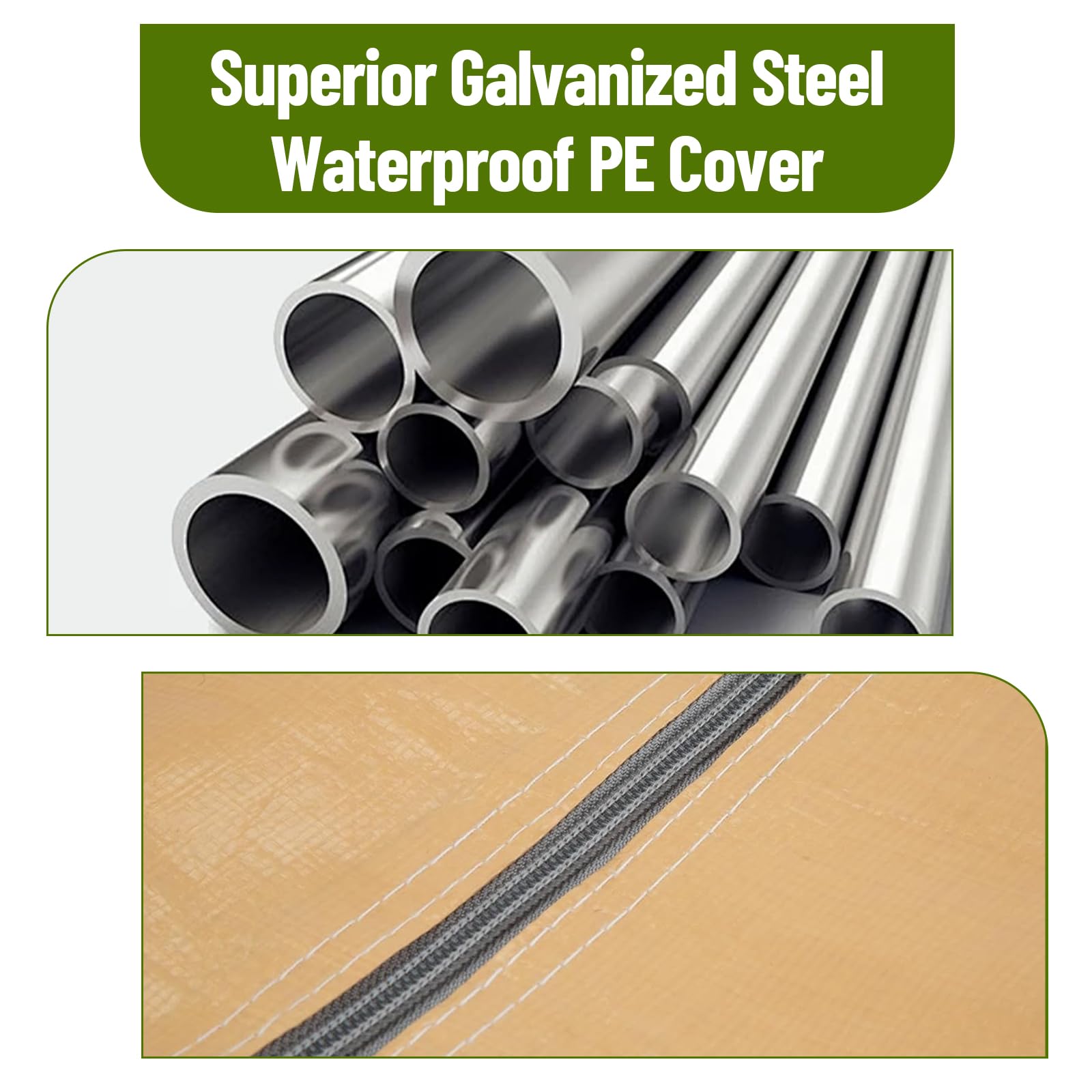 Towallmark Carport 10'x20', Waterproof UV Resistant,Car Canopy with Roll Up & Down Mesh Window, All-Season Tarp for Pickup Truck & Boat