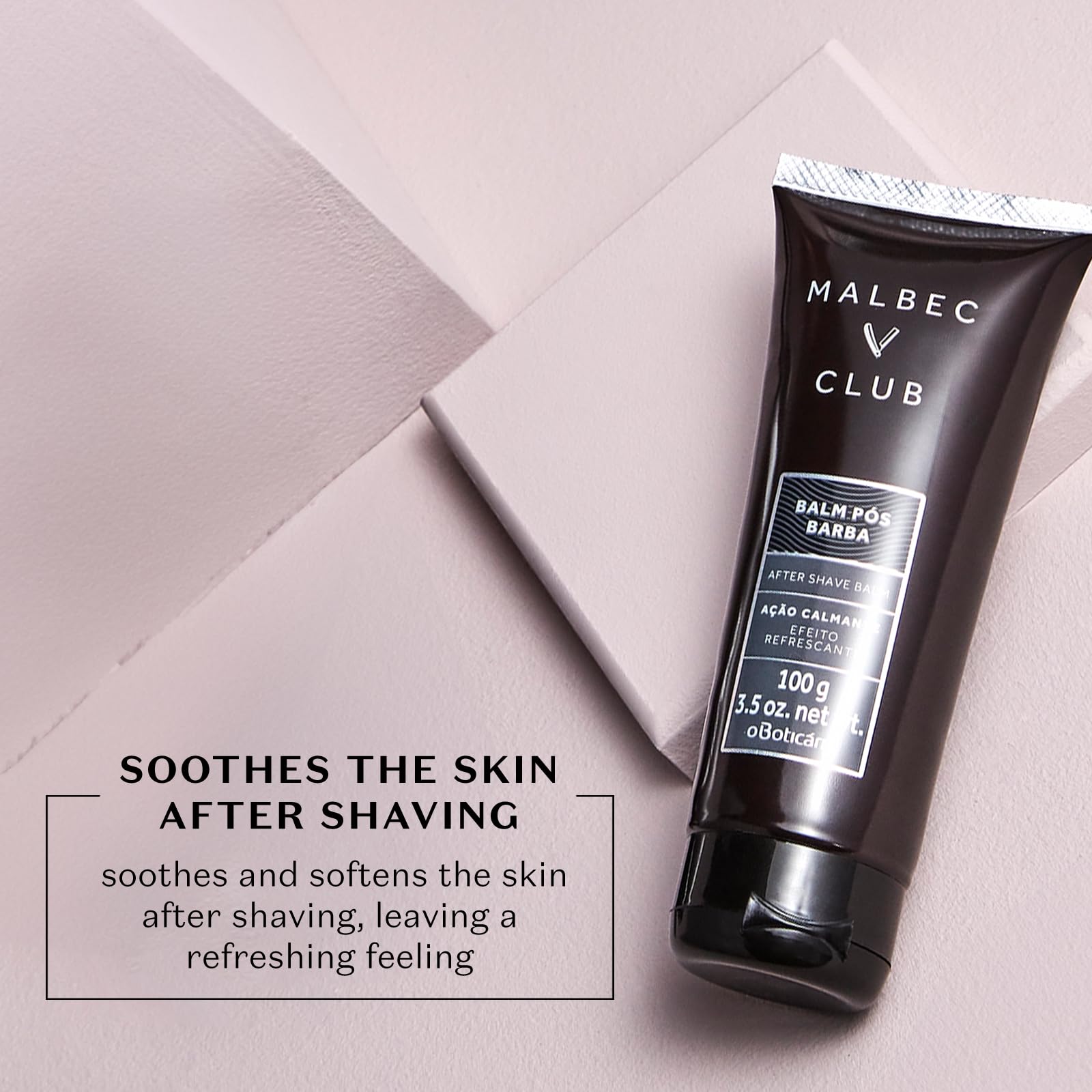 Malbec Club Sensitive After Shave Balm for Men, Hydrating with Aloe Vera Extract to Soothes Razor Burn & Irritation, Lightly Scented, 3.5 Ounce