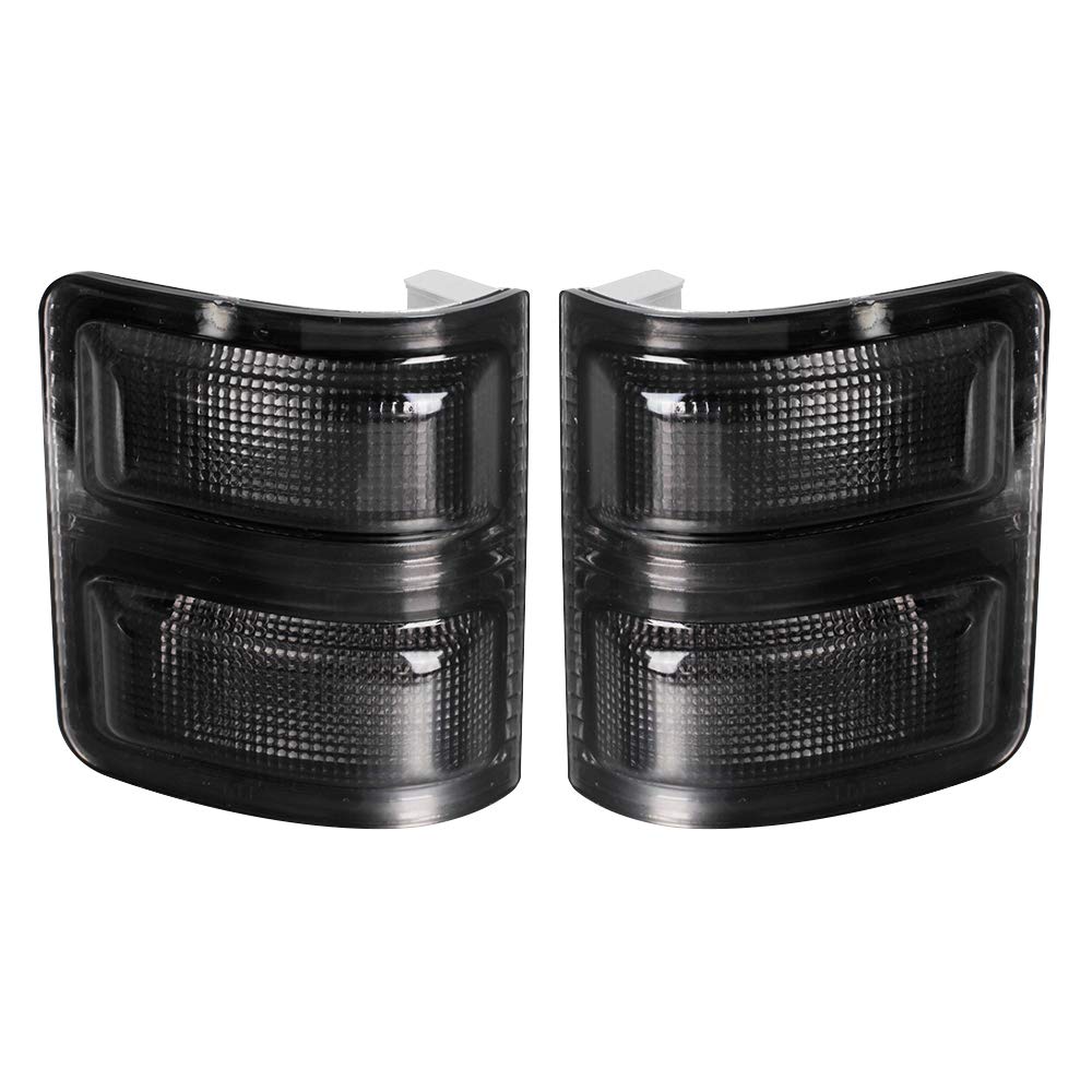 HERCOO Smoke Side Mirror Marker Lights Lens Compatible with 2008-2016 F250 F350 F450 Super Duty Turn Signal Aftermarket Replacement, Qty: 2