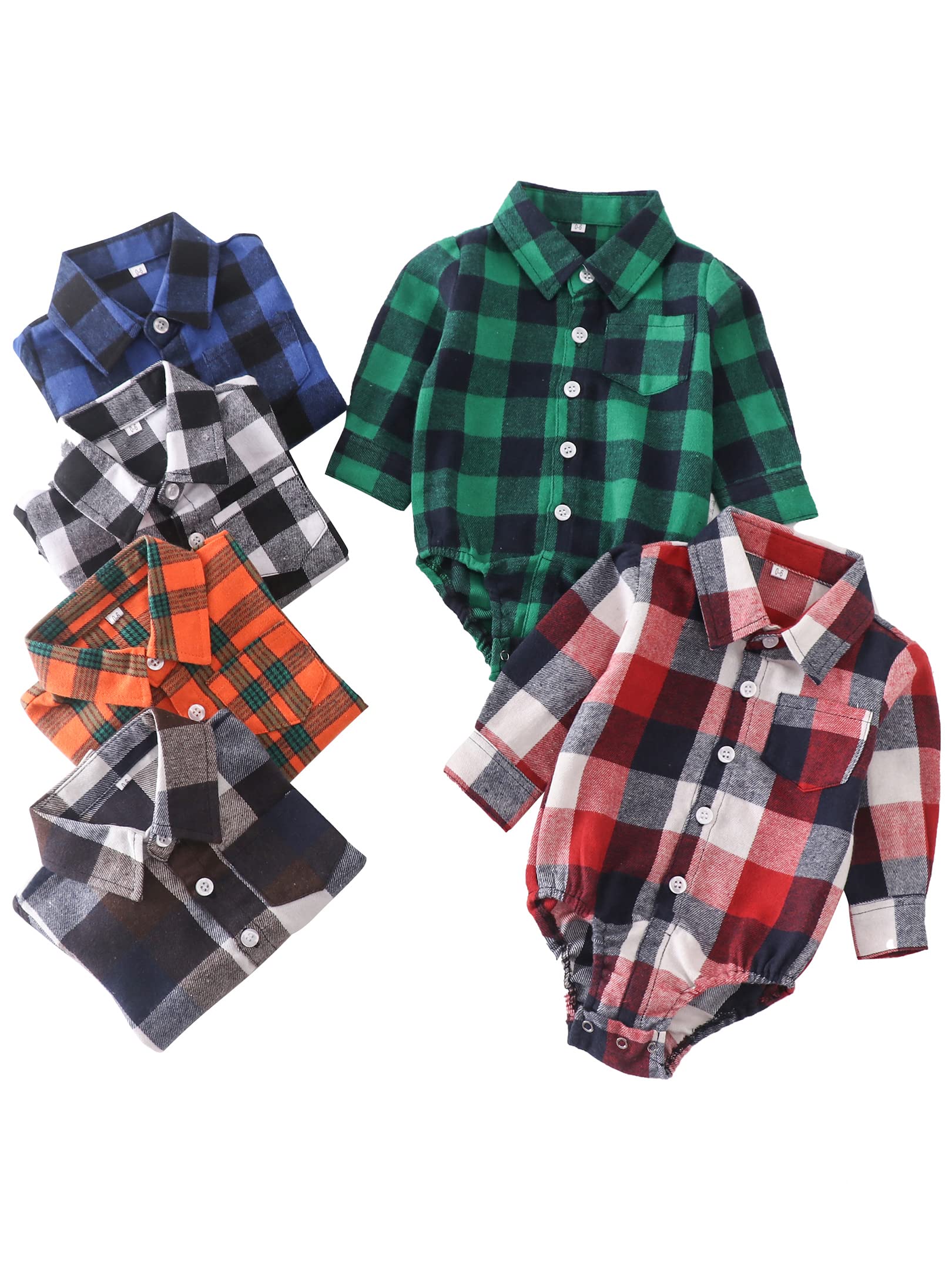 Newborn Boy Outfits Baby Flannel Collared Christmas Buffalo Plaid Baby Boy Button Up Shirt Long Sleeve s Boy
