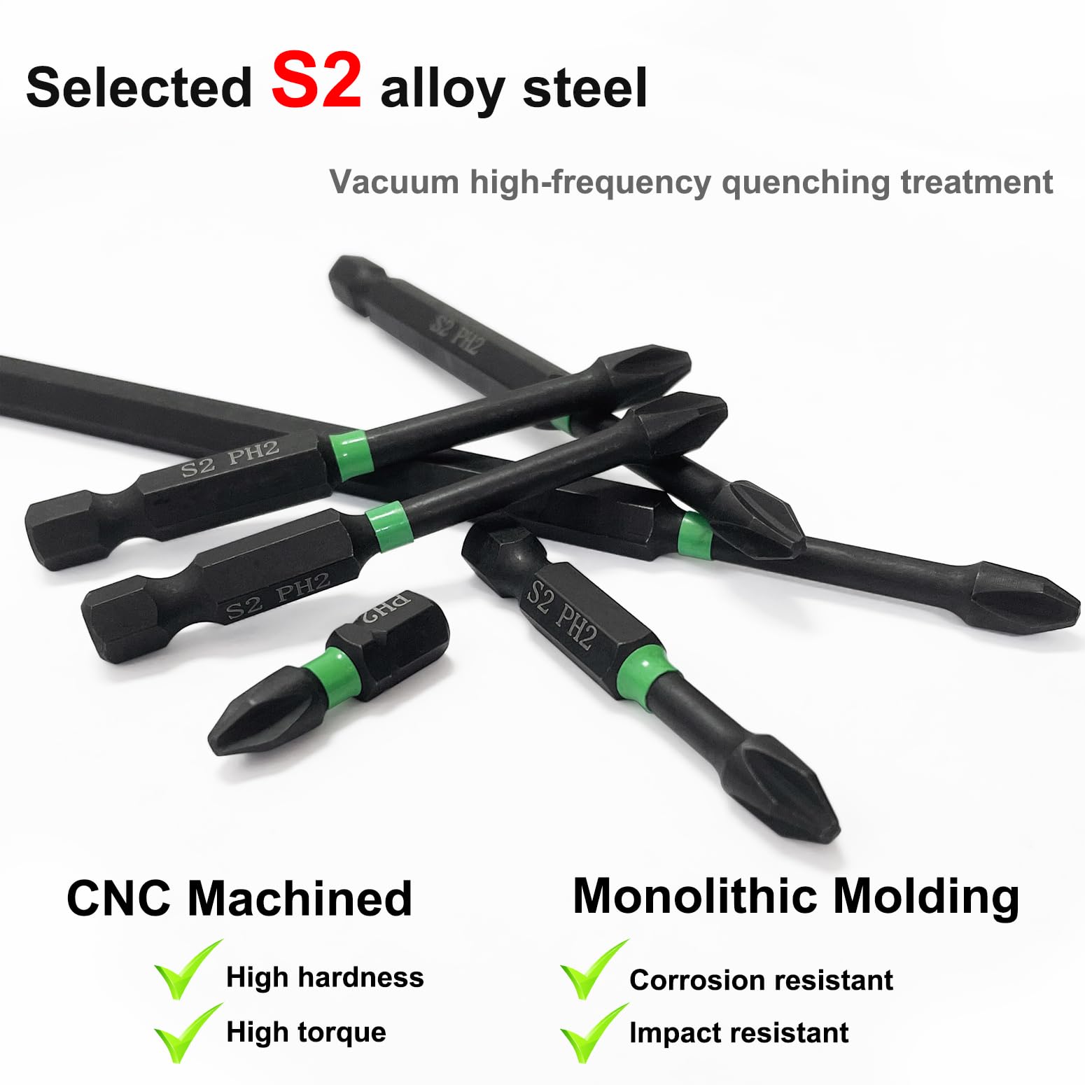 PTSLKHN Phillips Bits Set, Magnetic Phillips Head Drill Bits, 6PCS Phillips Impact Bits and Screwdriver Bits Magnetizer