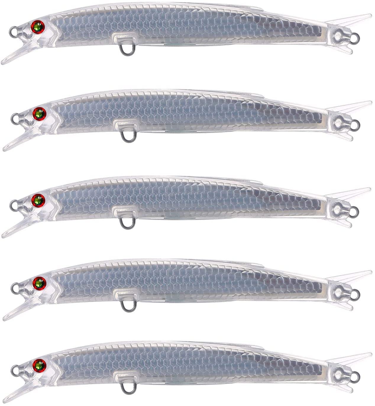 LSPAR Unpainted Fishing Lures Blank Minnow Crankbaits Unpainted Lure Blanks Top Water Unpainted baits 15Pcs