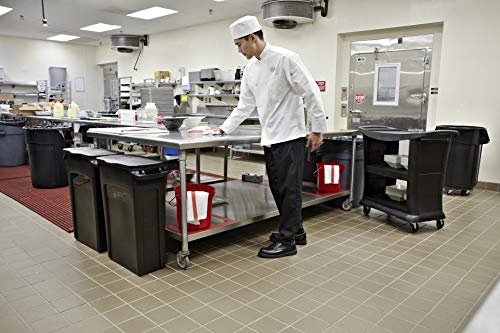 Rubbermaid Commercial Products Executive Series Utility Cart with Wheels, Black, Two Shelf Cart for Kitchen/Restaurant/Cafeteria/School/Storage 300 lbs. Capacity