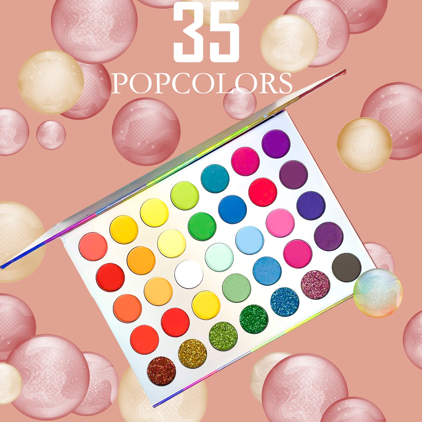 Jutoe Eyeshadow Palette,35 Colors High Pigmented Makeup Palette Matte And Shimmer Glitter Powder Eye Shadow Waterproof Long Lasting Eye Shadow Palette(Style 2)