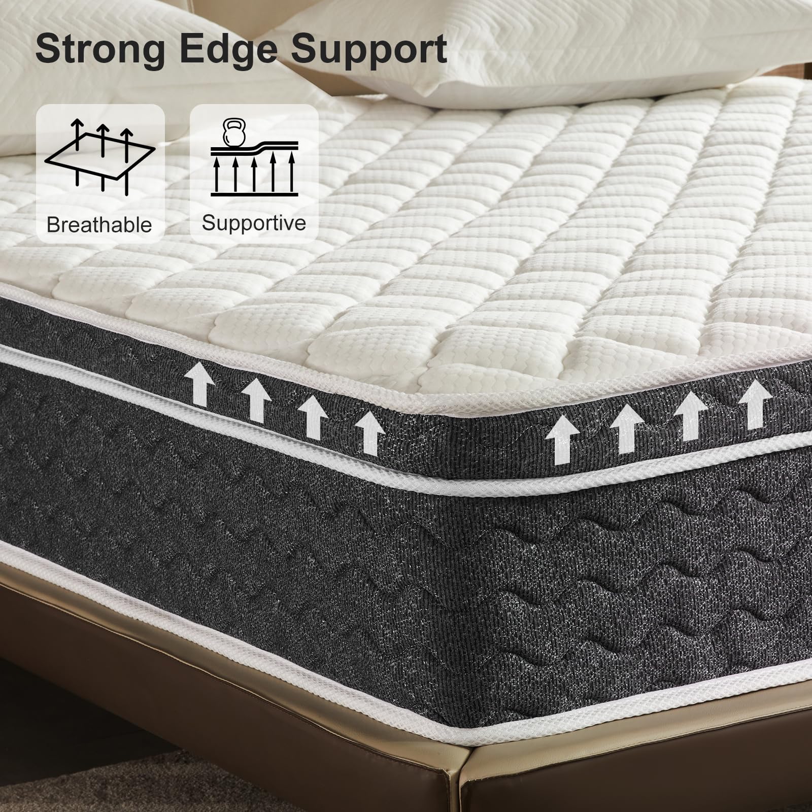 Queen Size Mattresses 14 Inch Hybrid Mattress in a Box with Memory Foam - Individually Wrapped Pocket Coils Spring, Edge Support Pressure Relief, CertiPUR-US Certified(Medium Firm) 14 Inch Queen