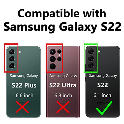 SKTGSLAMY for Samsung Galaxy S22 Case,Galaxy S22 Case,with Screen Protector,[Military Grade] 16ft. Drop Tested Cover with Magnetic Kickstand Car Mount Protective Case for Samsung S22 5G (Blue)
