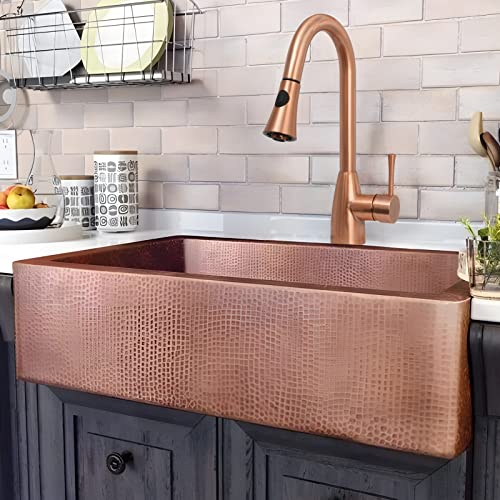 One-Handle Pull-Down Copper Kitchen Faucet - Five Years Warranty Akicon …