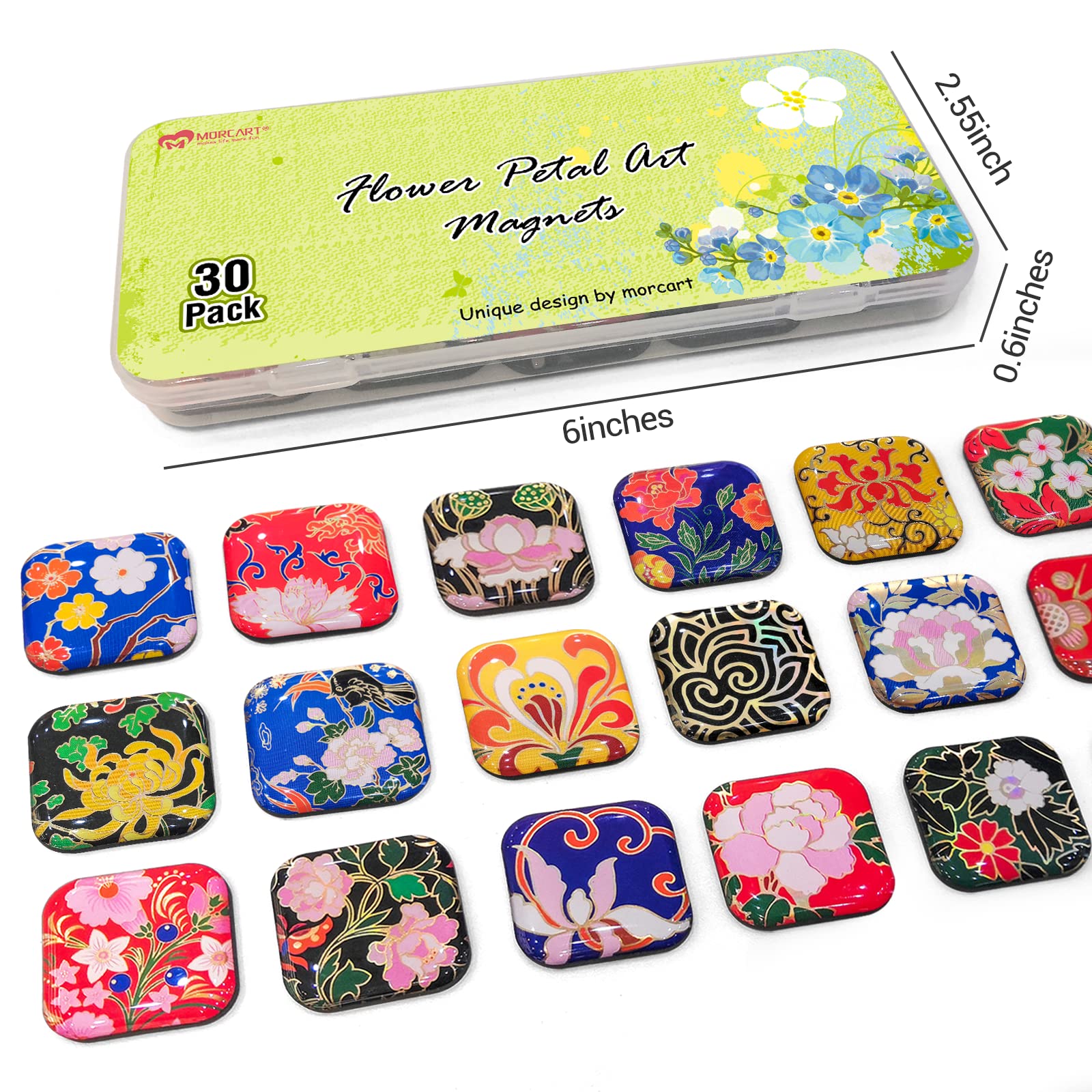 MORCART 30 Pcs Magnets for Fridge β Decorative Magnets for Refrigerator β Cute Locker Magnets,Adult Office and Kitchen Fridge Magnets,School Whiteboard Blackboard Magnets Stamping Flowers Art Gift