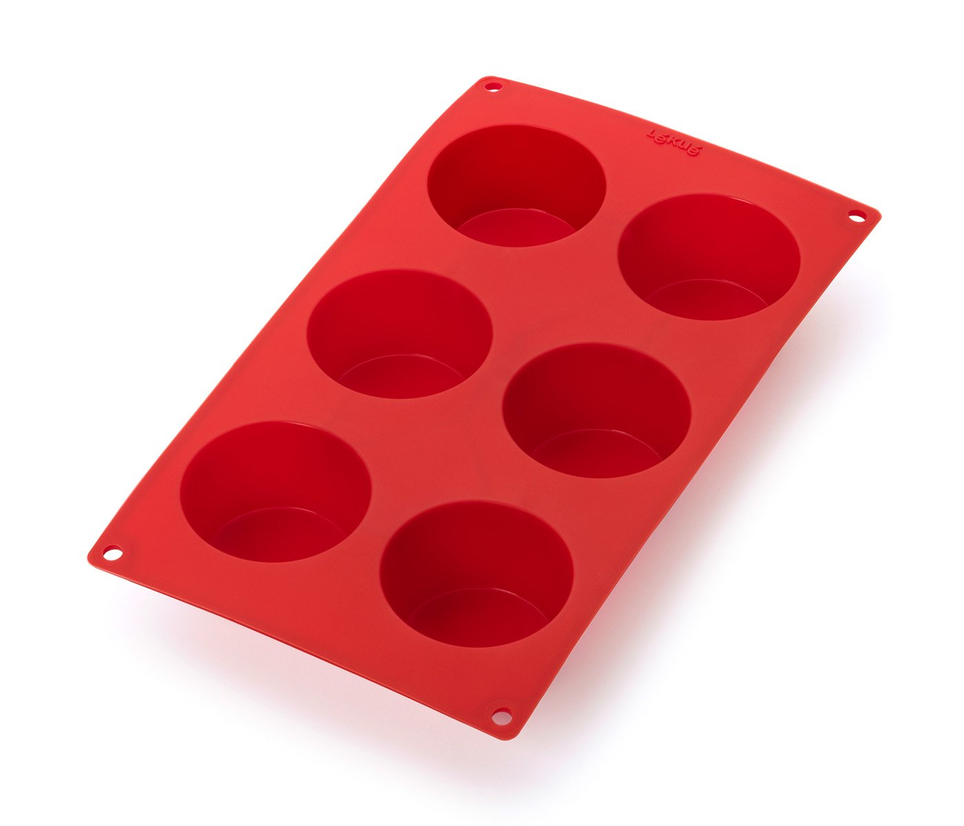 Lekue Red Silicone 6-Cup Muffin Mold
