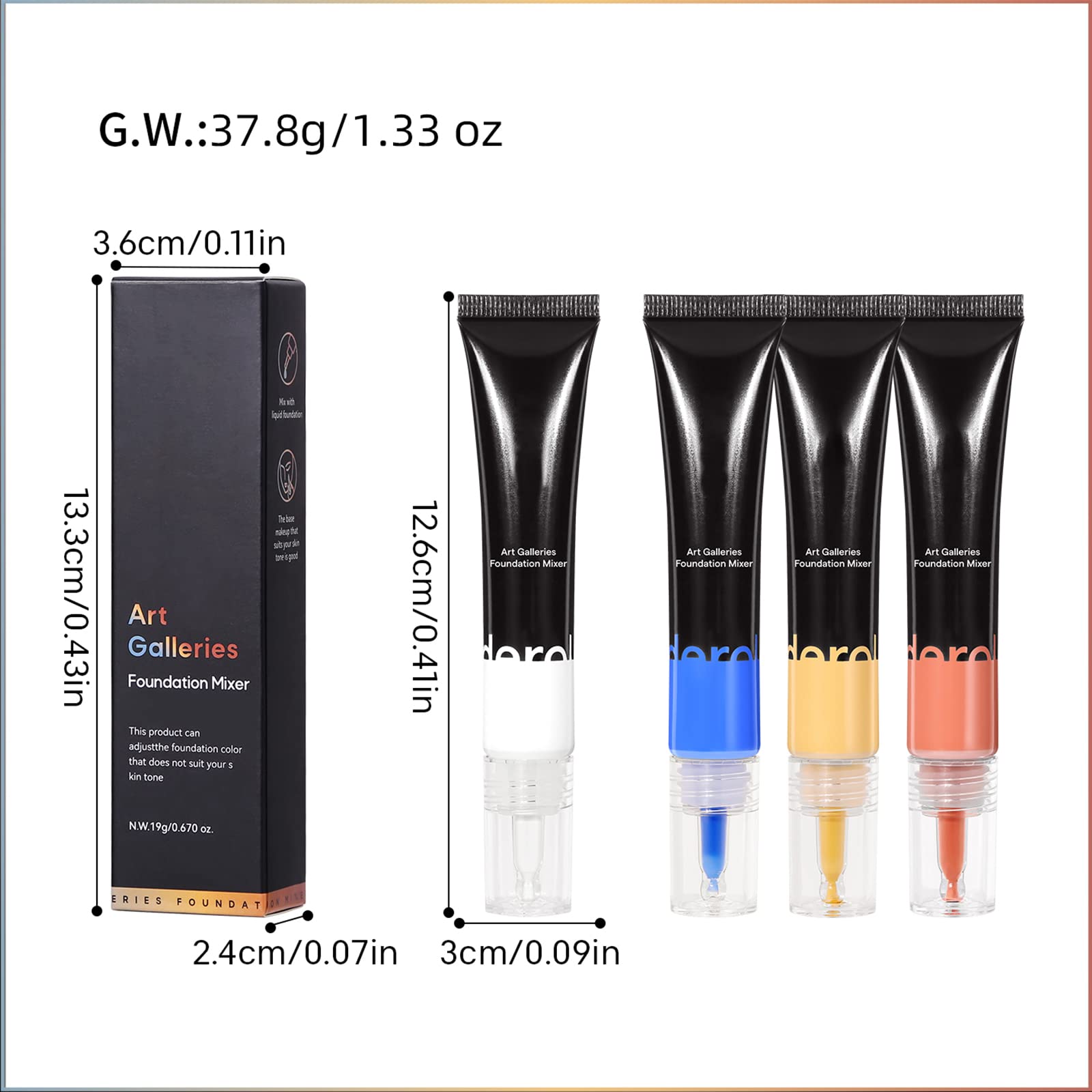 Jutqut White Foundation, Foundation Mixing Pigment, Smooth and Light Liquid Foundation, Blends Easily with Foundation, Deep to Shallow, 0.67oz (White)