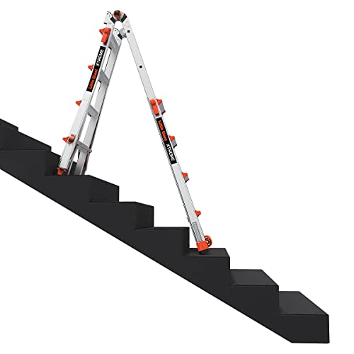 Little Giant Ladder Systems Xtreme 2.0, M17, 17ft, Multi-Position Ladder with Trestle Brackets and Ratchet Levelers, Aluminum, Type 1A, 300 lbs Weight Rating, (12817-801)