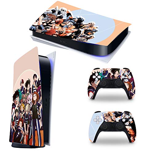 Hero University - PS5 Digital Edition Skin Console and 2 Controller, Vinyl Decal Sticker Full Cover Protective
