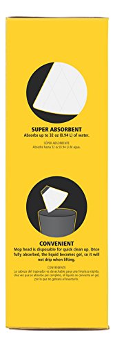 Rubbermaid Commercial Disposable, Highly Absorbant Spill Mop Pads for Spill Mop 2031093, Gray (2017059)(10-Pack)
