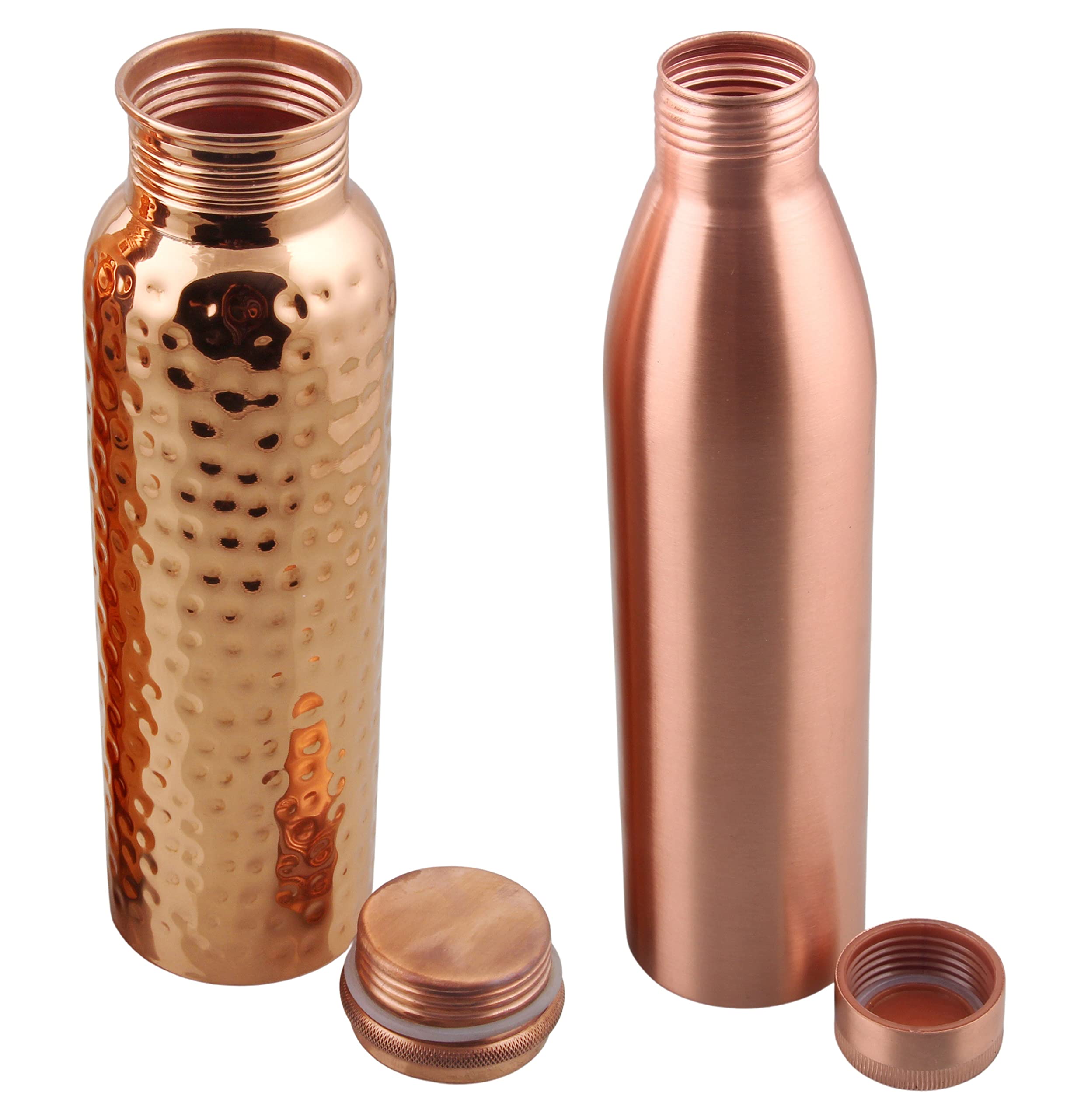 MORE-ECO Set of 2 Water Bottles | Copper Water Bottle | Travel Water Bottle | Ayurvedic Health Benefits Copper Bottle 32 OZ Water Bottles
