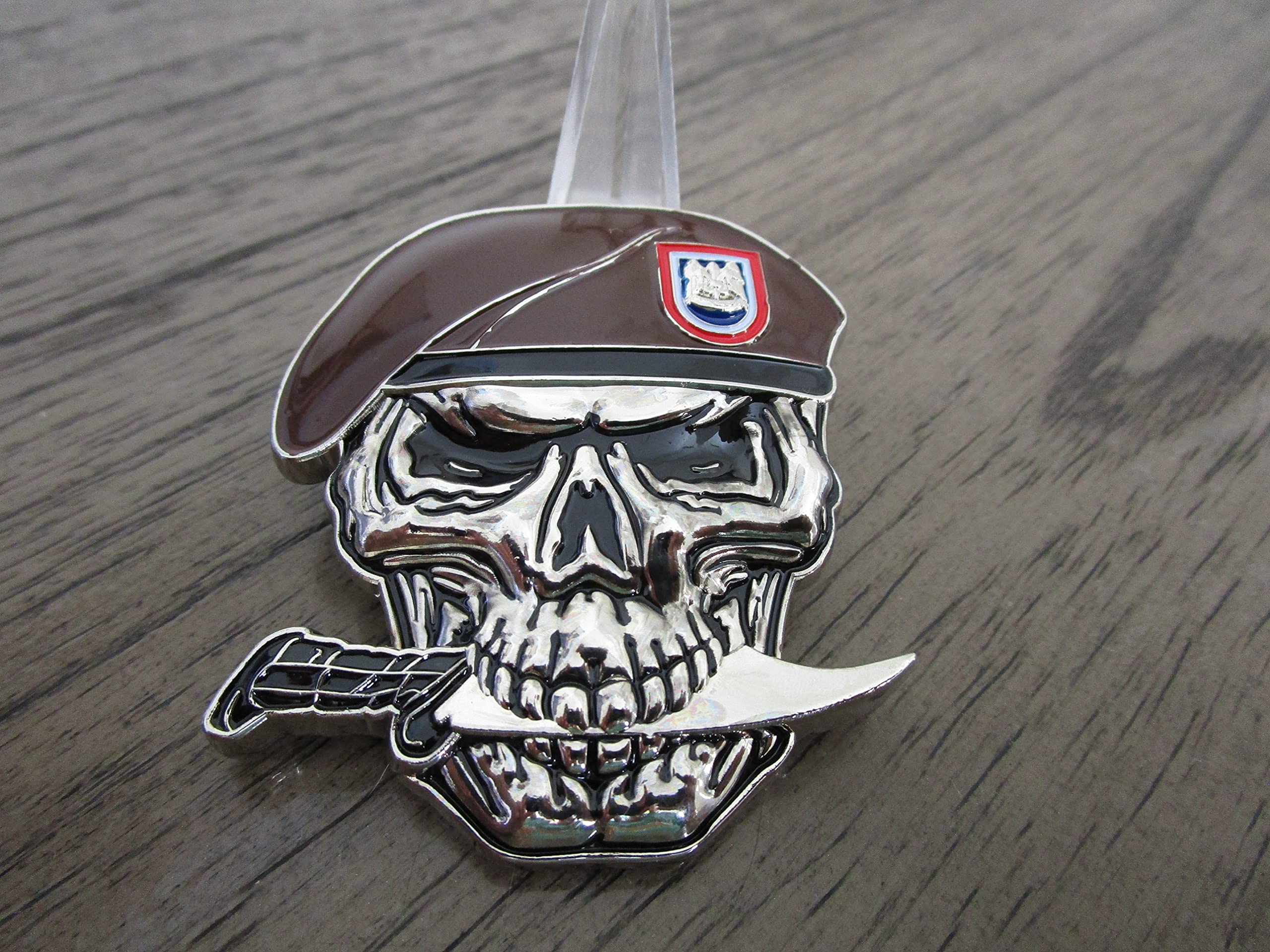 Oneworldtreasures United States Army 82nd Airborne Division Beret Skull Death from Above Challenge Coin