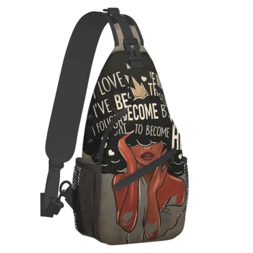 Tinysky African Girl Sling Bag Crossbody Shoulder Backpack Crossbody Bag for Women Sport Cycling