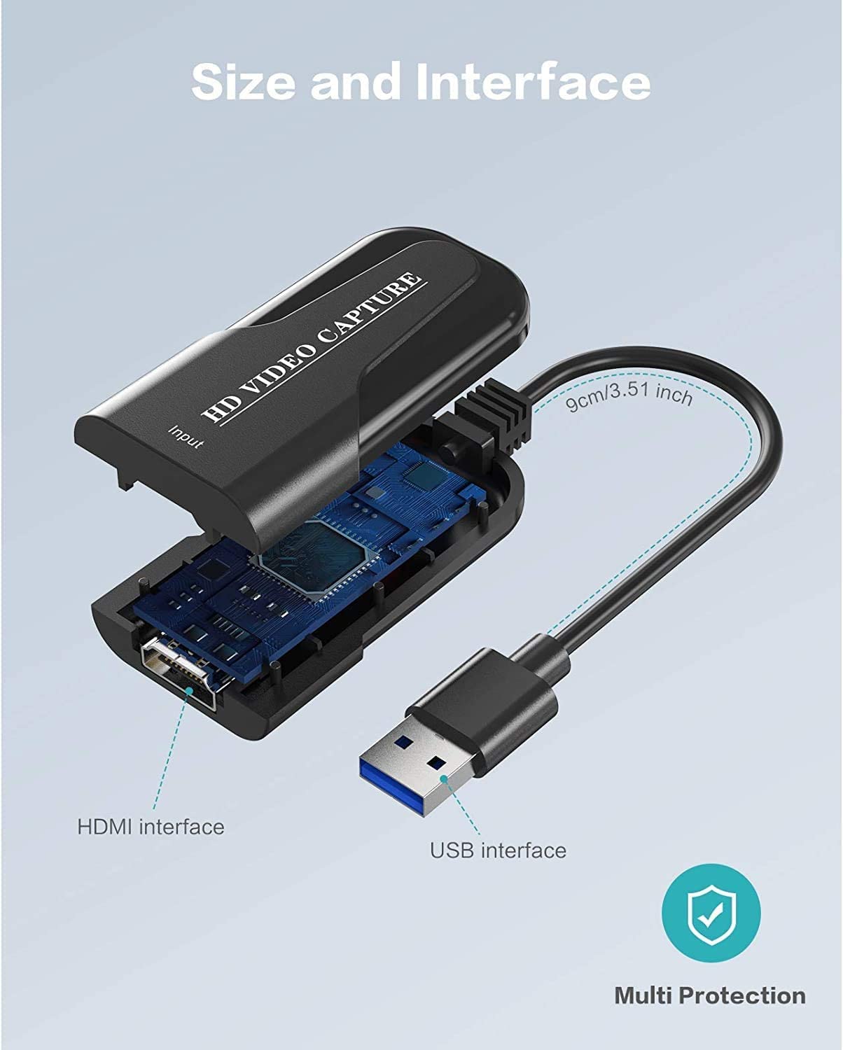 Rybozen 4K HDMI Video Capture Card,Video Capture Device,HDMI to USB 2.0 Video Audio Converter,USB 2.0 Full HD 1080p Capture Card for Gaming,Teaching
